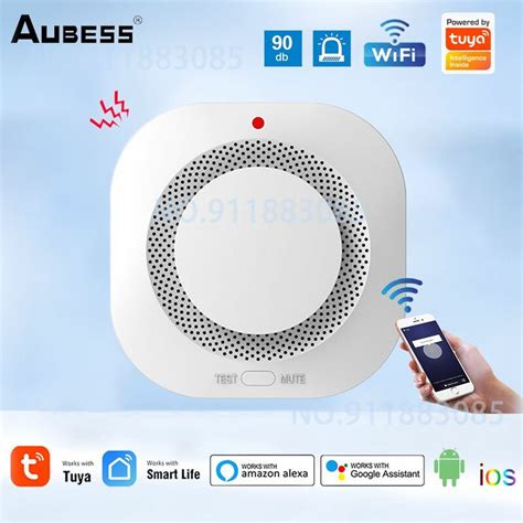 Tuya Wifi 스마트 연기 감지기 App 제어 안전 방지 연기 센서 무선 연기 감지 장치 홈 보안 시스템 화재 방지