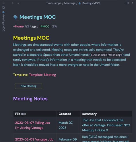 Obsidian Meeting Note Template Dann Berg Blog Newsletter Shop And