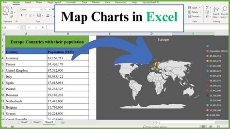 how to create a map chart in excel youtube