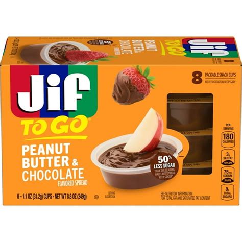 Jif Creamy Peanut Butter Single Serve Cups 18 Pack Portion Control