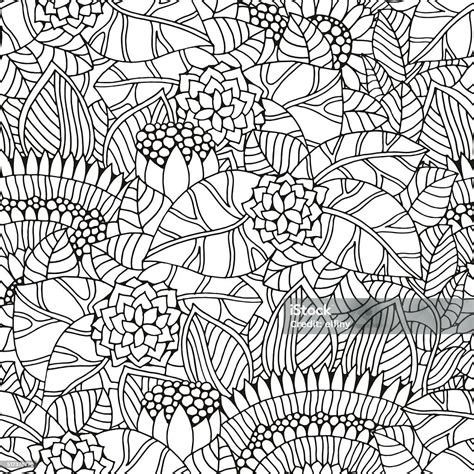 원활한 플로럴 패턴 색칠놀이 예약 0명에 대한 스톡 벡터 아트 및 기타 이미지 0명 공동체 꽃 식물 Istock