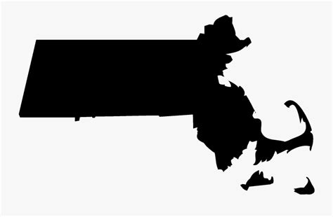 Massachusetts State Outline In Black Massachusetts Map Vector Free