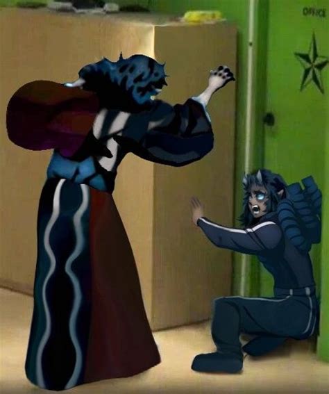 An Animated Image Of Two People Fighting In Front Of A Green Door With