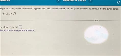 Solved Suppose A Polynomial Function Of Degree With Chegg