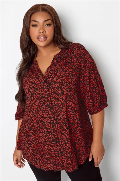 Red Plus Size Blouses