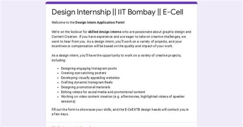 Ananya Jain On Linkedin Design Internship Iit Bombay E Cell