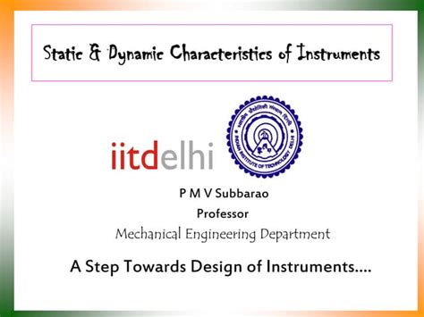 Static And Dynamic Characteristics Of Measuring Instrument Ppt