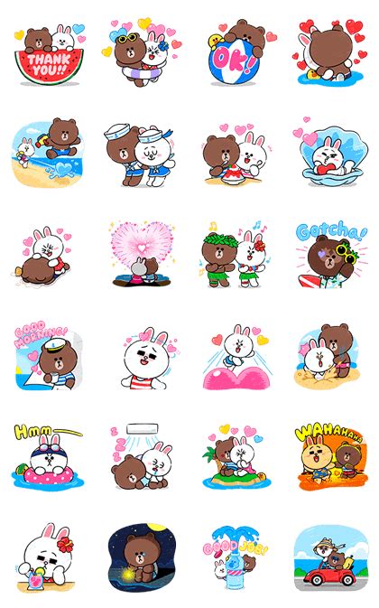 Brown Cony In Love LINE WhatsApp Sticker GIF PNG