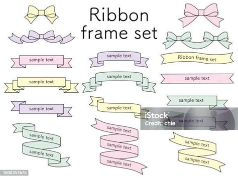 Vector Illustration Set Of Ribbon Frame Stock Illustration Download Image Now Advertisement