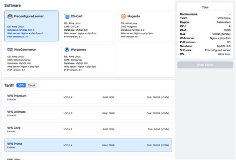 server order docs of managed hosting solution