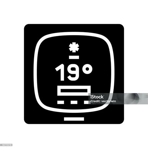 스마트 온도 조절기 글리프 아이콘 벡터 일러스트 레이 션 가정 난방에 대한 스톡 벡터 아트 및 기타 이미지 가정 난방 경제 공연 Istock