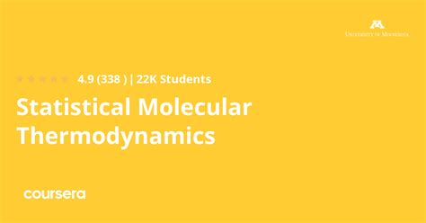 Statistical Molecular Thermodynamics Coursya