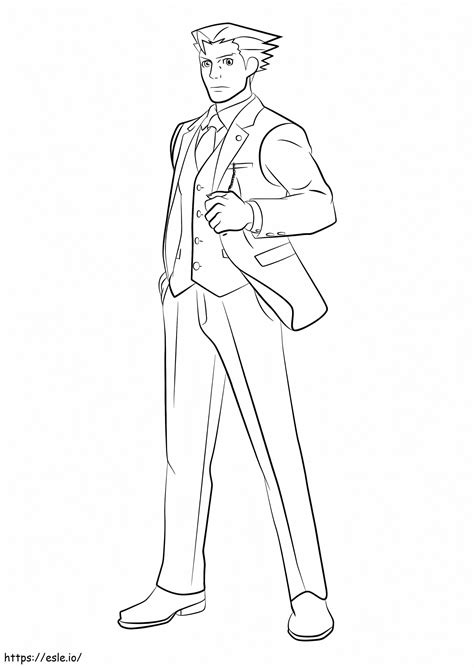 Phoenix Wright From Ace Attorney Coloring Page