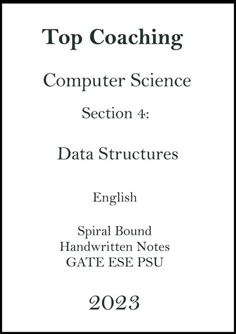 Section Data Structures Handwritten Notes Of Computer Science For ESE Gates