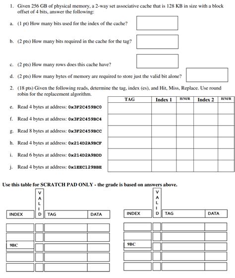 Given GB Of Physical Memory A Way Set Chegg Com