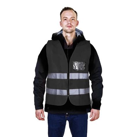 R122 Zp Black High Visibility Hi Viz Reflective With Id Pocket Safety