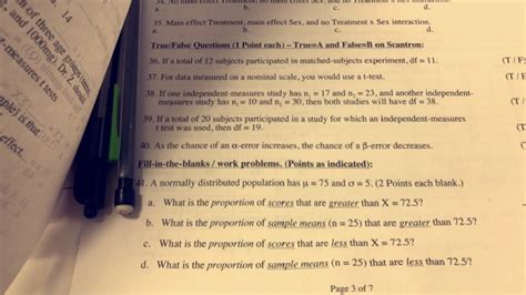 Solved Main Effect Treatment Main Effect Sex And No