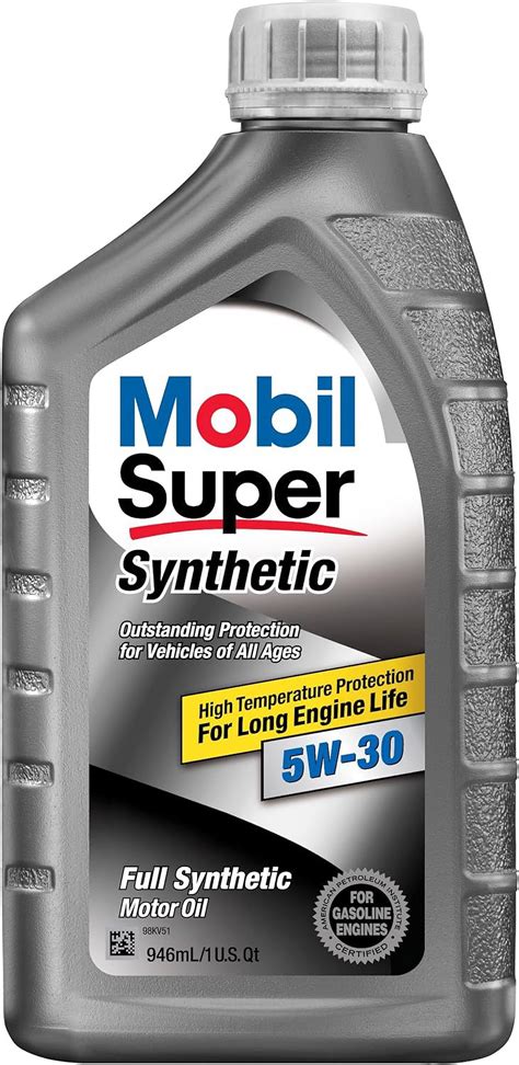Mobil Super 5w 30 Full Synthetic Motor Oil 1 Quart Reinforced