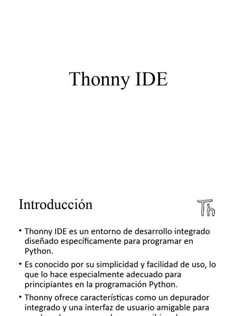 Thonny Ide Pdf Python Lenguaje De Programación Programación