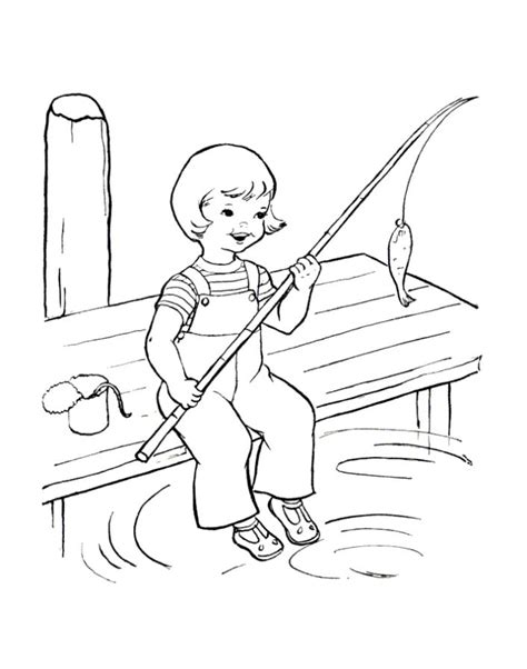 Раскраска На рыбалке - Сайт для мам малышей