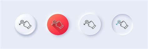 Drag Drop Gesture Line Icon Slide Arrow Sign Swipe Action Line Icons
