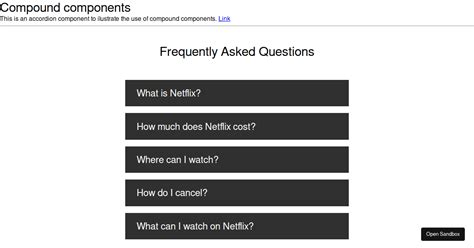 React Compound Components Accordion Codesandbox