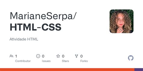 GitHub MarianeSerpa HTML CSS Atividade HTML