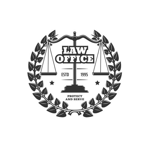 Law Office Icon With Laurel Wreath And Scales 23518664 Vector Art At