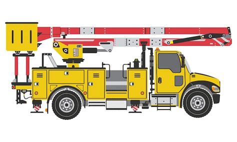 Premium Vector Bucket Truck Or Utility Truck Equipped With An Extendable Hydraulic Boom