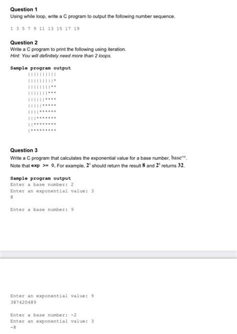 Solved Question 1 Using While Loop Write A C Program To