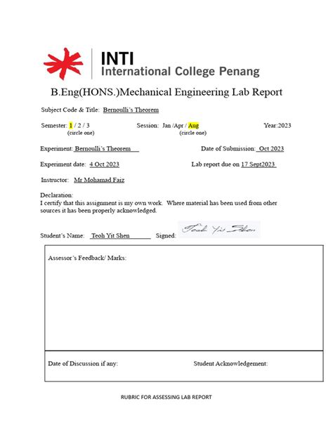 lab report bernoulli s theorem pdf fluid dynamics pressure