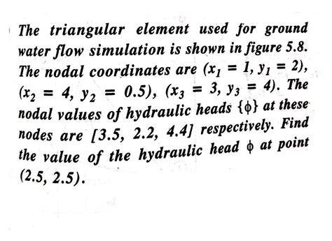 solved the triangular element used for ground water flow