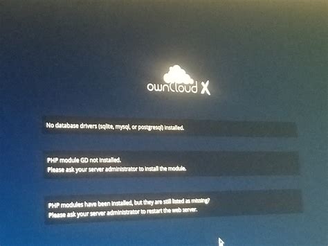 setup issues raspberry pi os server owncloud central