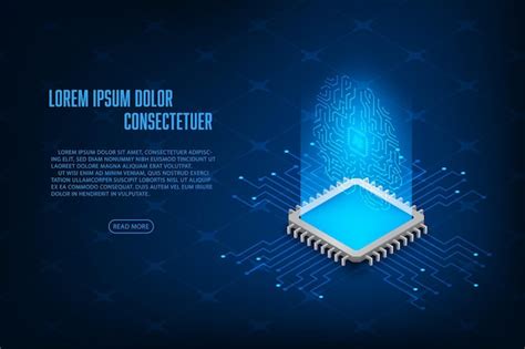 Premium Vector Vector Isometric Cpu Artificial Intelligence Technology Concept