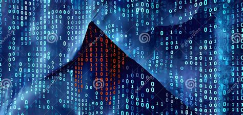 Binary Numbers Forming Digital Background With Area Dented Stock Illustration Illustration Of