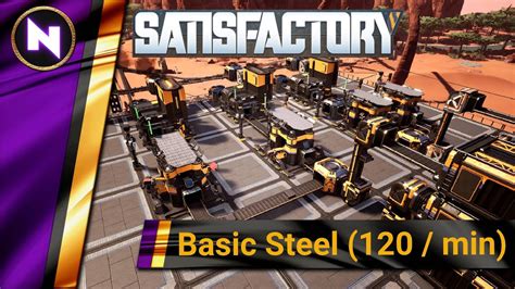 Satisfactory Update 3 Designs - #4 BASIC STEEL (120 STEEL PER MIN) - YouTube