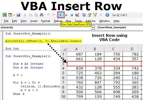 Fila De Inserción De Vba Ejemplo Código Los 5 Mejores Métodos De Excel Vba Para Insertar