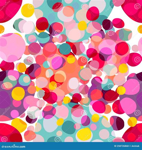 Colored Circle Seamless Pattern Vector Stock Vector Illustration Of