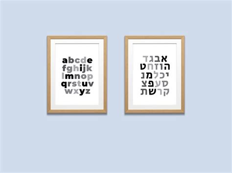 Aleph Bet Alef Bet Aleph Beis Alef Beis Hebrew Wall Art Abc Alphabet Jewish School