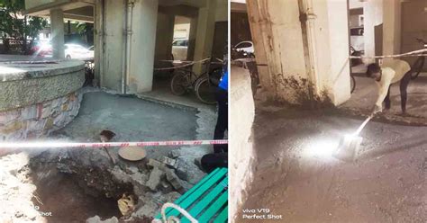 Pune Portion Of Parking Lot Caves In Girija Shankar Vihar Society In