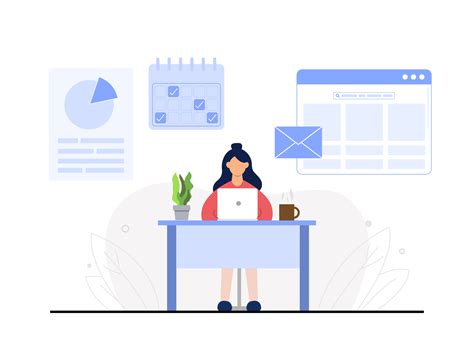 Work Flat Design Flat Design Data Analysis Concept A Person Working With A Statistic Graph On