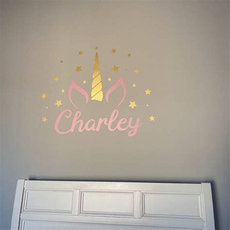 Personalized Name Unicorn Wall Decal Custom Name Unicorn Wall Sticker