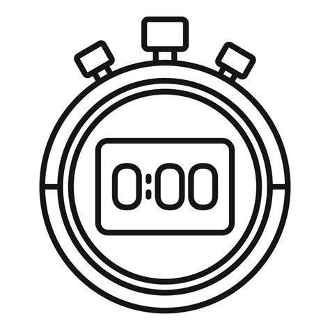 Digital Stopwatch Icon Outline Vector Stop Timer 15109540 Vector Art At Vecteezy