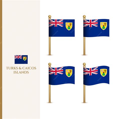 Premium Vector Waving Turks And Caicos Islands Flags 3d Vector