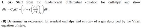 solved 1 a start from the fundamental differential