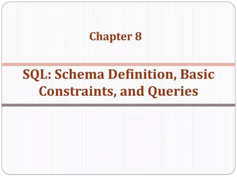 Ppt Sql Schema Definition Basic Constraints And Queries Powerpoint Presentation Id3693910