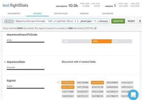分析数据模式 — mongodb compass