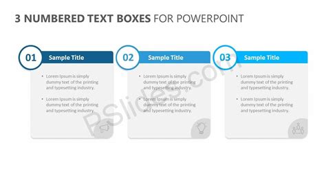 3 Numbered Text Boxes For Powerpoint Powerpoint Text Templates