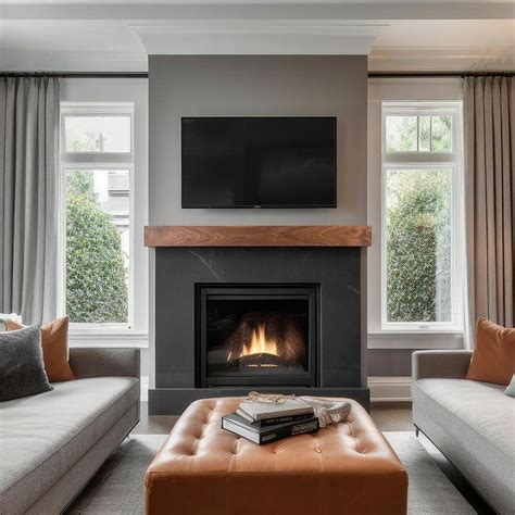 Modern Ember Walnut Creek Fireplace Mantel Shelf