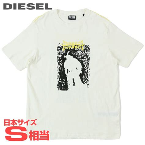 【楽天市場】 Diesel ディーゼル メンズ クラック加工プリント ワンポイント刺繍ロゴ 半袖tシャツ カットソー【t Just C10】【サイズxs】【1サイズ程大きめのサイズ感